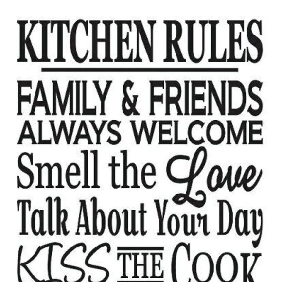 Wall Decor | Family Friends Kitchen Rules Quote Photo 8x1 | Poshmark